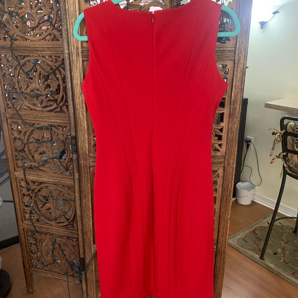 Fire Engine Red Dress By Calvin Klein Size 8 - Gem